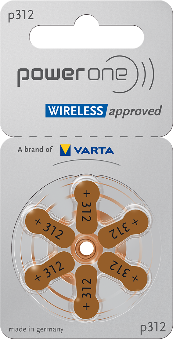 Varta p312 Power One Gr. 312 Hörgerätebatterien 1,45V 6er Blister PR41 ...